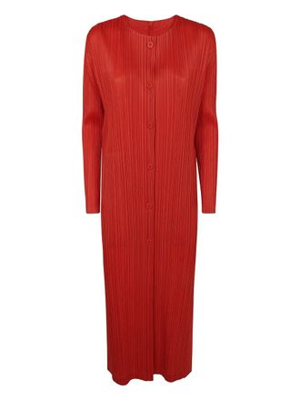 Pleats Please Issey Miyake robe Manteau à coupe mi-longue - Rouge