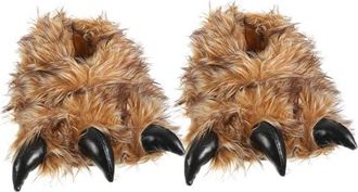 Garneck Pantoufles Unisexes Dhiver Chaudes En Peluche Maison, Semelle Antid&eacute;rapante Solide, Style Patte Dours Marron, Taille 28 Cm, Confort Int&eacute;rieur Et Ext&eacute;r