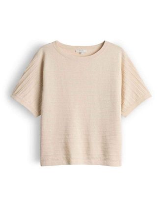 OPUS Strickpullover Strickshirt mit feiner Rippstruktur Verk&uuml;rzte L&auml;nge, lockerer Boxy Fit f&uuml;r l&auml;ssige Looks