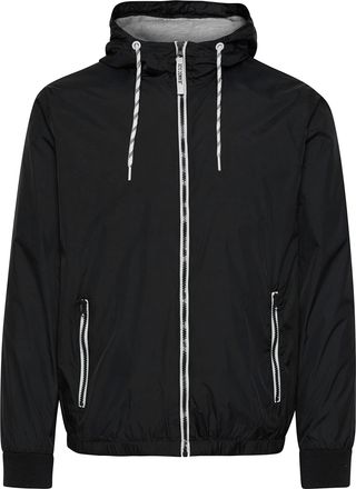 Indicode IDRikko Herren Übergangsjacke Herrenjacke Jacke hochabschließender Kragen mit Kapuze, Größe:2XL, Farbe:Black (999)