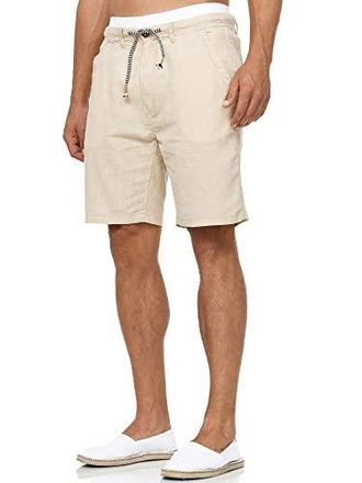 Indicode Hommes Corvallis Chino Shorts | Pantalon Court Chino à 4 Poches Fog M