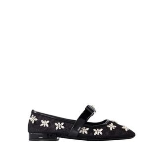 Versace Schwarze Schleifen Flache Schuhe Leder - - Shoes - Damen - Schwarzk - 39 EU