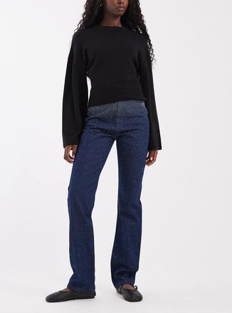Asos jean avec ceinture orn&eacute;e en d&eacute;lavage brut-bleu marine