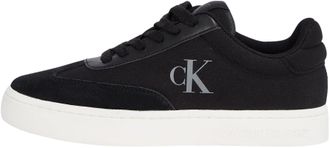 Calvin Klein Damen Cupsole Sneaker Classic Low Mix aus Canvas, Schwarz (Black/Bright White), 39
