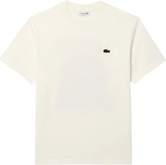 Lacoste Homme, Tops, Blanc, Taille: M T-Shirt Imprim&eacute; en Coton Lourd