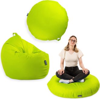 BuBiBag Premium 2-in-1 Sitzsack mit Füllung für Kinder & Erwachsene | Outdoor & Indoor | Sitzkissen Bodenkissen | Spielen & Entspannen | Wasser- und schmutzab