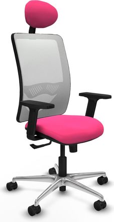 Piqueras y Crespo Computerstuhl Rosa Zulema mit 2D-Armen, h&ouml;henverstellbarer Lendenwirbelst&uuml;tze und festem Kopfteil, ausgestattet mit Sincro 3 Positionen und Schneidesc