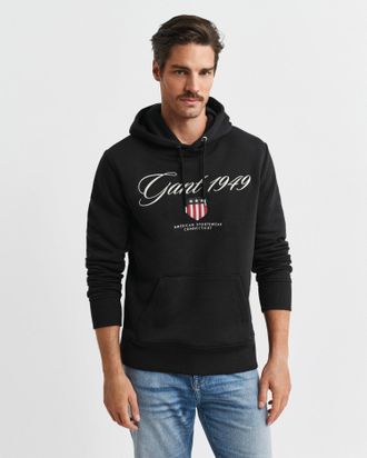GANT Herren 1949 Graphic Hoodie (XXXL) Schwarz