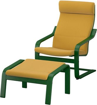 IKEA PO&Auml;NG Sessel und Hocker