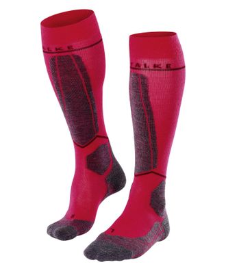 Falke Damen Skisocken SK4 Energizing Light W Kh Wolle Funktionsmaterial mit Kompression 1 Paar, Rot Rose 8564, 41-42