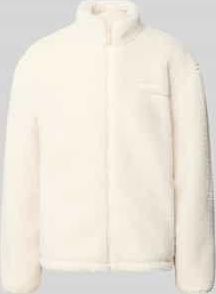 Review Fleecejacke mit Label-Detail und Rei&szlig;verschluss