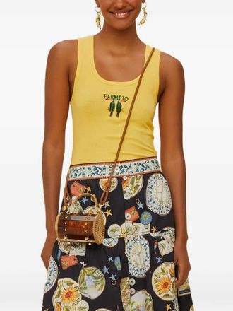 Farm Rio Toucan Oberteil mit Logo-Stickerei - Gelb