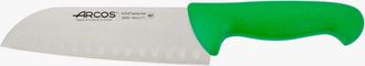 Arcos Santoku Messer 180 mm - Edelstahl Nitrum - Ideal f&uuml;r Fleisch, Fisch und Gem&uuml;se - Gr&uuml;ner Polypropylen-Griff - Serie 2900
