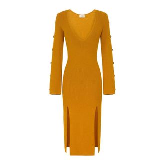Elisabetta Franchi Midi Strickkleid - - Dresses - Damen - Gelb - M