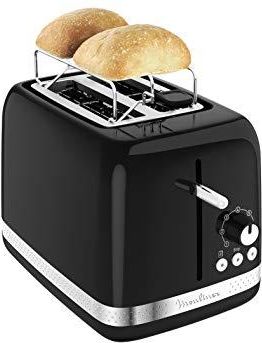 Moulinex Grille-pain 2 fentes larges, Design vintage retro, 7 niveaux de dorage, R&eacute;chauffe viennoiserie, Levier de sur&eacute;l&eacute;vation, 3 fonctions avec boutons r&eacute;tro
