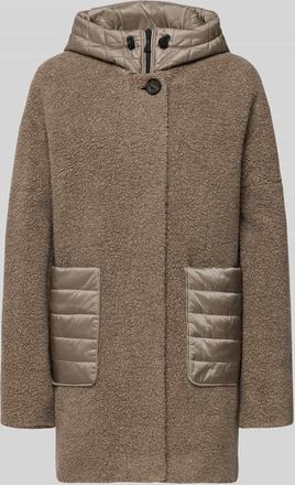 Gil Bret Teddyjacke aus Woll-Mix mit Kapuze und aufgesetzten Taschen