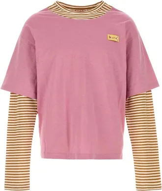 Marni Homme, Tops, Rose, Taille: XL T-shirt superpos&eacute;