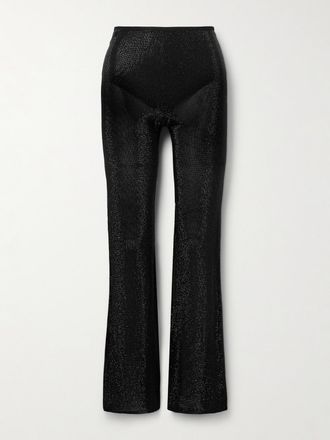 Alexander Wang Pantalon &Eacute;vas&eacute; En Jersey &Agrave; Cristaux - Noir