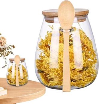 Generic Pot &agrave; sucre avec couvercle et cuill&egrave;re, bo&icirc;te de rangement herm&eacute;tique en verre pour stockage des aliments - R&eacute;cipient &agrave; condiments, r&eacute;cipient &agrave; sucre,