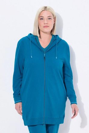 Ulla Popken Sweatjacke Sweatjacke Zierpaspel Oversized Kapuze
