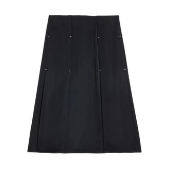 Jil Sander Jupe pliss&eacute;e en viscose fluide - Femme - Jupes - Noir - Taille: 34 FR