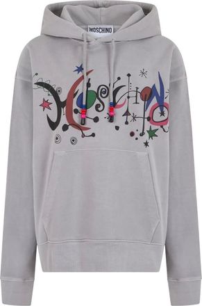 Moschino Homme, Sweatshirts et sweats &agrave; capuche, Gris, Taille: XL SweaT-shirt &agrave; capuche avec broderie florale