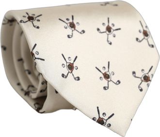 Dolce & Gabbana Printed Silk Necktie - White