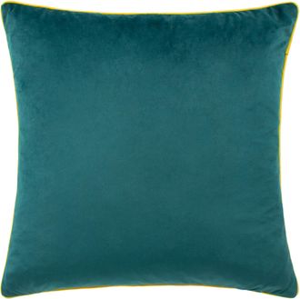 furn. Meridian Kissenbezug - luxuri&ouml;ser kontrastfarbener paspelierter Samt-Dekobezug (Blaugr&uuml;n/Zylon - 45x45cm)