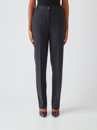 Pinko Gerade geschnittene Hose mit hoher Taille aus Wollmischung mit Logo