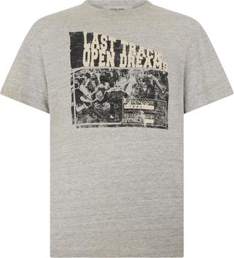 Golden Goose T-shirt en coton avec imprim&eacute; vintage - Homme - Tops - Gris - Taille: S
