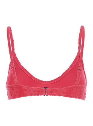 Tory Burch Womens Pink Bikini Top With Adjustable Straps Cotton Tops
