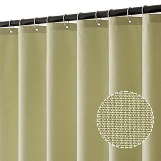Miulee Rideau de douche textur&eacute; en lin - 180 x 200 cm - Vert citron - En polyester lourd - Imperm&eacute;able - Anti-moisissure - Lavable - Pour salle de bain - Ave
