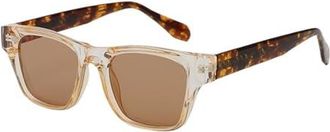 Generic Lunettes De Soleil Tendance &Agrave; Monture Carr&eacute;e For Femme, Style Streetwear, For Homme Et Usage Quotidien.(Brown)