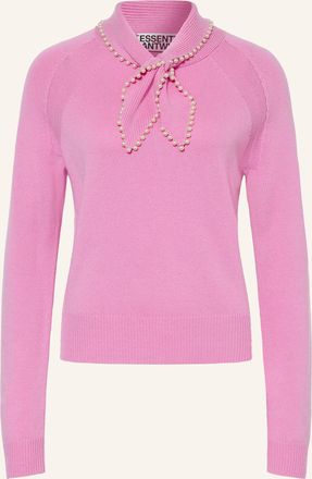 Essentiel Pullover Kasa Mit Schluppe Und Schmuckperlen pink
