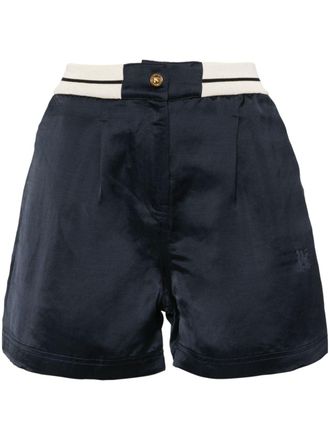 Palm Angels short &agrave; motif brod&eacute; - Bleu