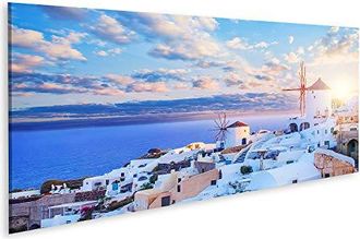 Islandburner Tableau Tableaux Le ciel de Santorin Un beau paysage de Santorin dans un ciel bleu avec des nuages La ville dOia, un point de rep&egrave;re en Gr&egrave;ce Cadre su