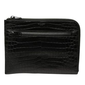 Saint Laurent Pre-owned Clutch mit Kroko-Pr&auml;gung - - Pre-owned - Damen - Schwarzk - ONE SIZE