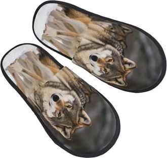 Generic Pantoufles De Voyage Meute De Loups Chaud Pantoufles Unisexe Hiver Chausson Pour Automne H&ocirc;tel Voyage M