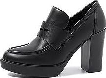 Queen Helena Mocassins Élégants à Talon pour Femme X29-111 Noir, 37 EU