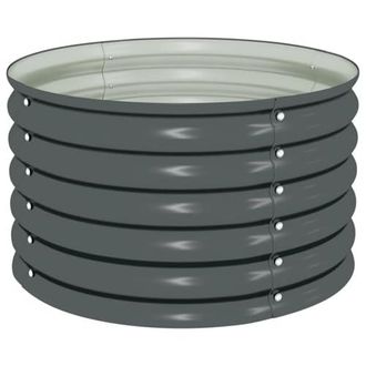 vidaXL Lit Surélevé 80x80x44 cm Acier Galvanisé Gris Jardinière Pot de Fleurs