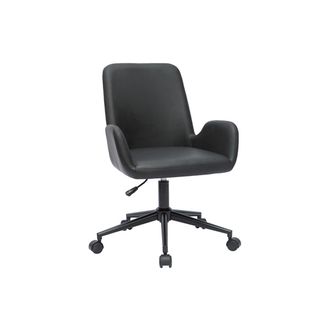 Miliboo B&uuml;rostuhl Polyurethan und Metall schwarz ALBAN