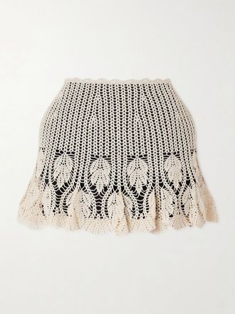 Magda Butrym Mini-jupe En Coton Crochet&eacute; - Cr&egrave;me