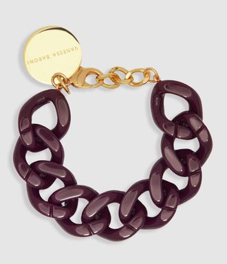 Vanessa Baroni Bracelet Flat Chain Aubergine