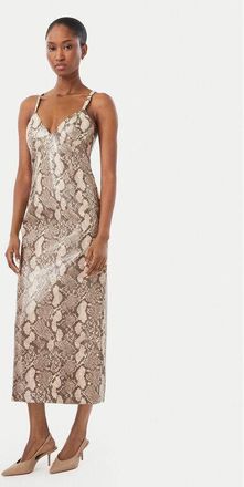 Bardot Bardot Kleid aus Kunstleder Estine 60086DB1 Beige Slim Fit