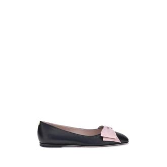Valentino Garavani Bowow Lederballerinas mit Kontrastierender Schleife - - Shoes - Damen - Schwarzk - 39 EU