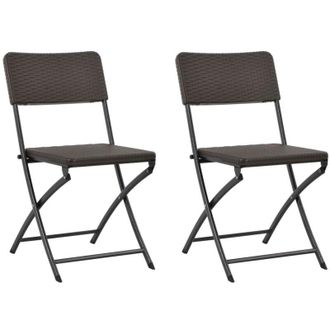 vidaXL Vidaxl - Chaises pliables de jardin lot de 2 pehd et acier