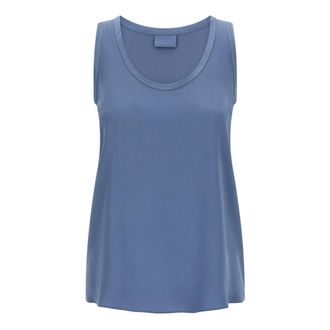 Brunello Cucinelli Stretch Seiden-Satin-Top - - Tops - Damen - Blau - S