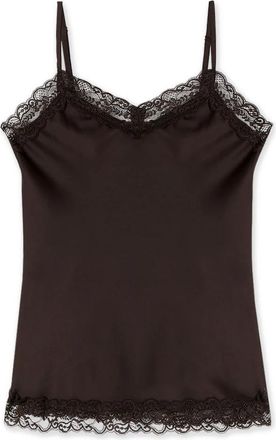 Oltre Top-Dessous aus Satin und Spitze - - Tops - Damen - Braun - XL
