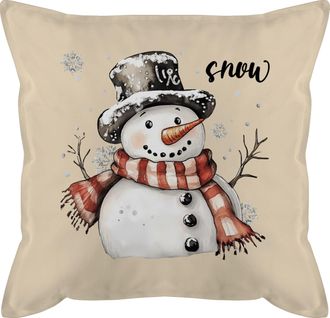 Shirtracer Kissen 50x50 - Weihnachtskissen Christmas Geschenke - Geschenk Weihnachten Schneemann Motiv Schneemann Geschenk Winter Geschenkidee Weihnachten I Wint