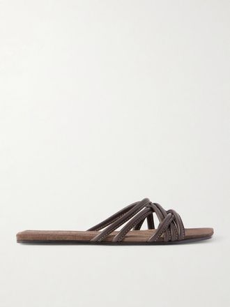 Brunello Cucinelli Sandalen Aus Leder - Braun